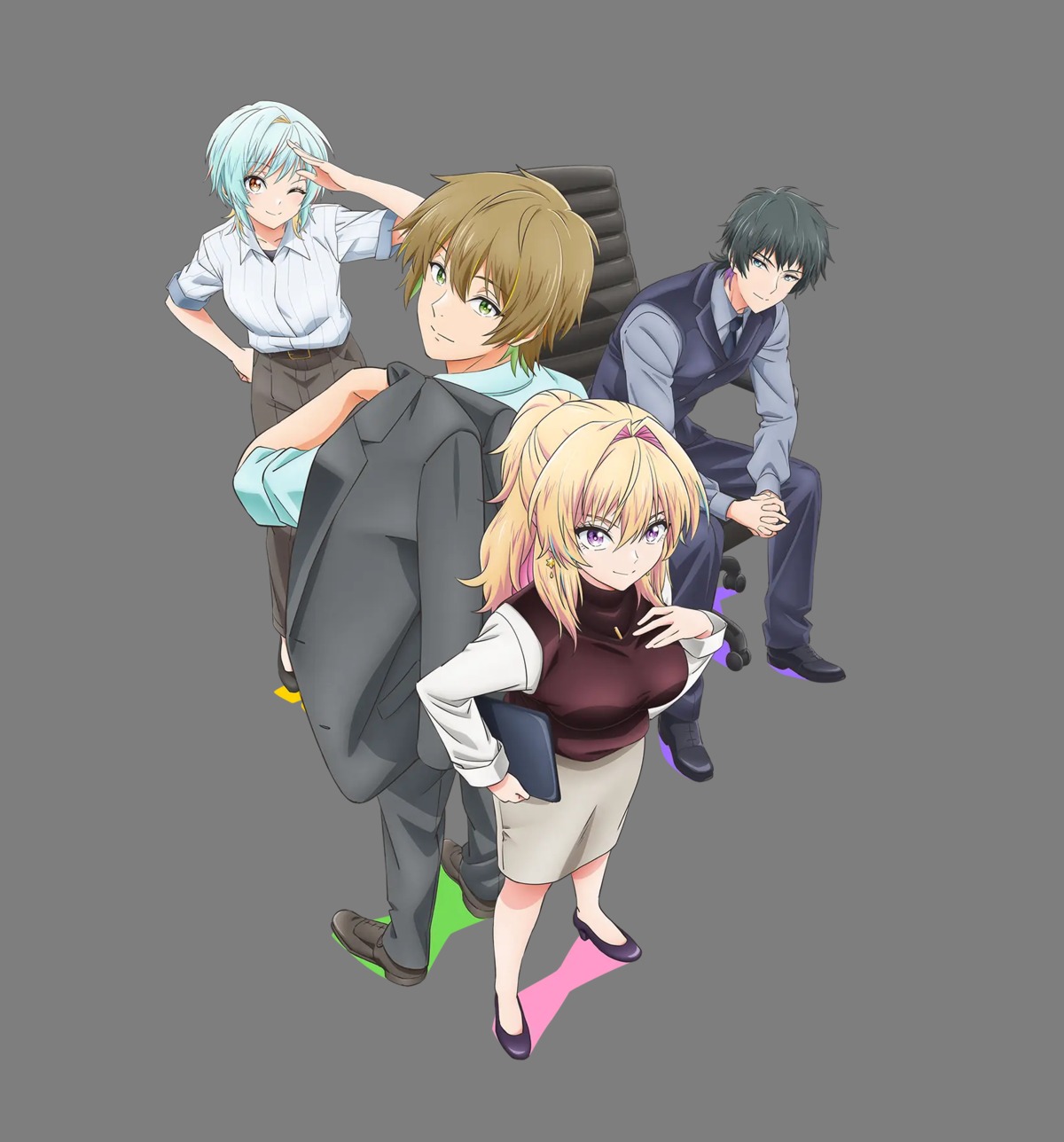 bukiyou na senpai. hotta mio kamegawa yuu kankaiji ritsu kannawa azusa business suit dress shirt ...